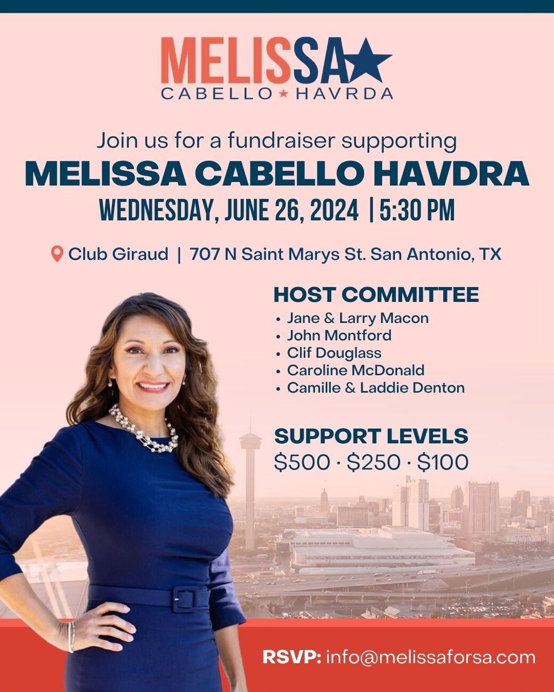 June 26 Fundraiser - Melissa Cabello Havrda for San Antonio